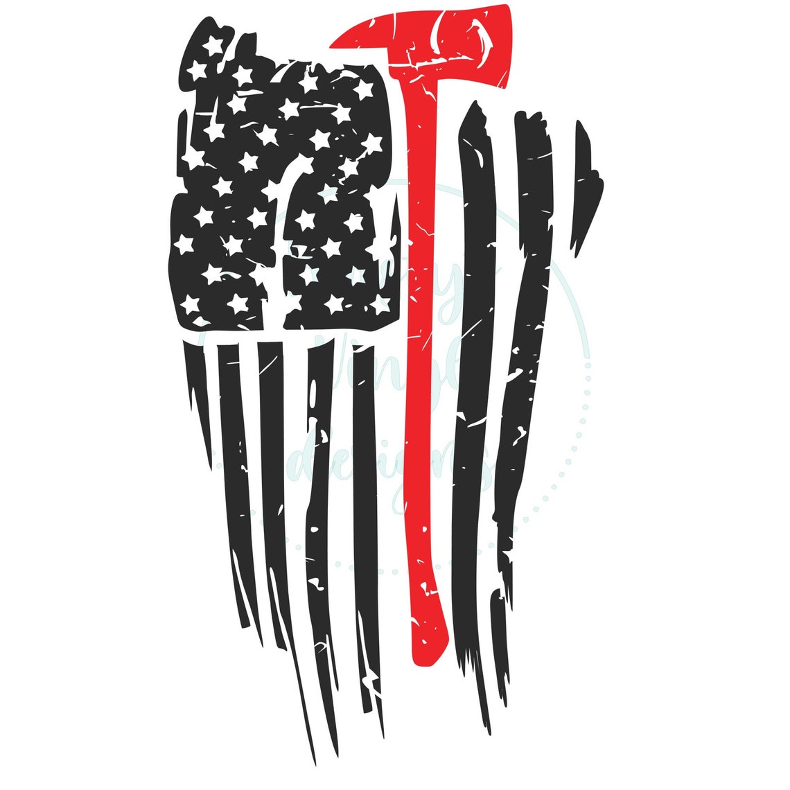 Distressed Axe Flag Svg / Png / Distressed Flag Svg / Firefighter Svg ...