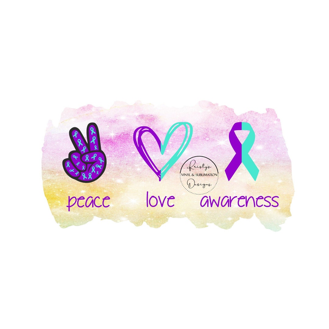 Peace Love Awareness Png | Addiction Awareness Png | Sublimation Png ...