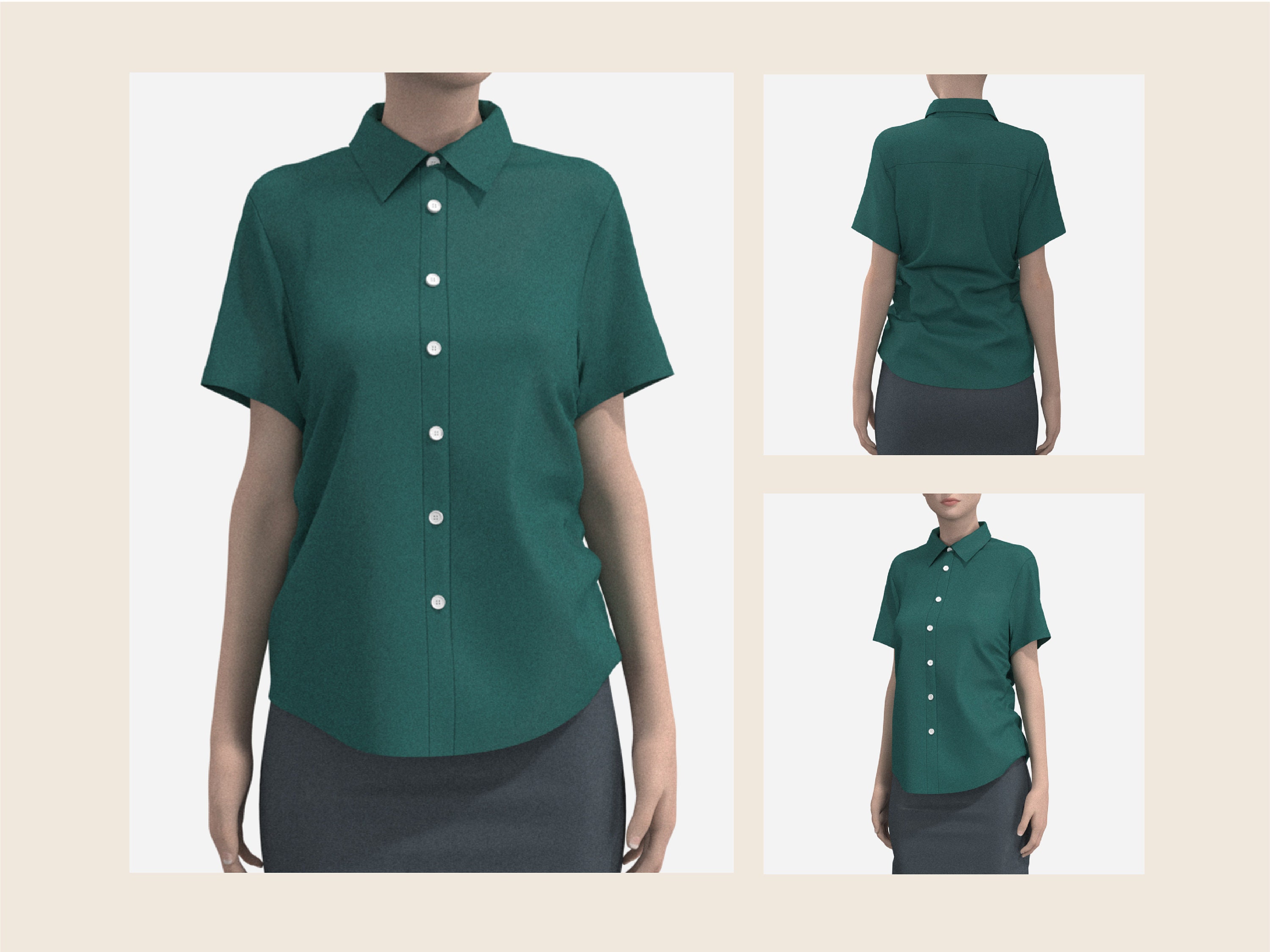 Female Button up Shirt Short Sleeve PDF Sewing Pattern XS - Etsy