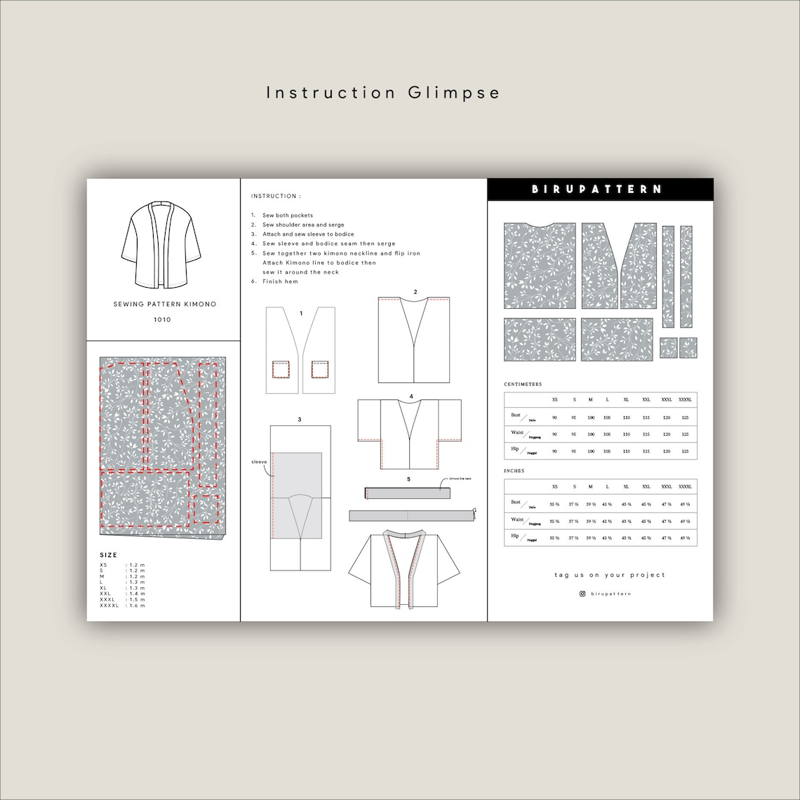 Kimono Unisex PDF Sewing Pattern - Etsy