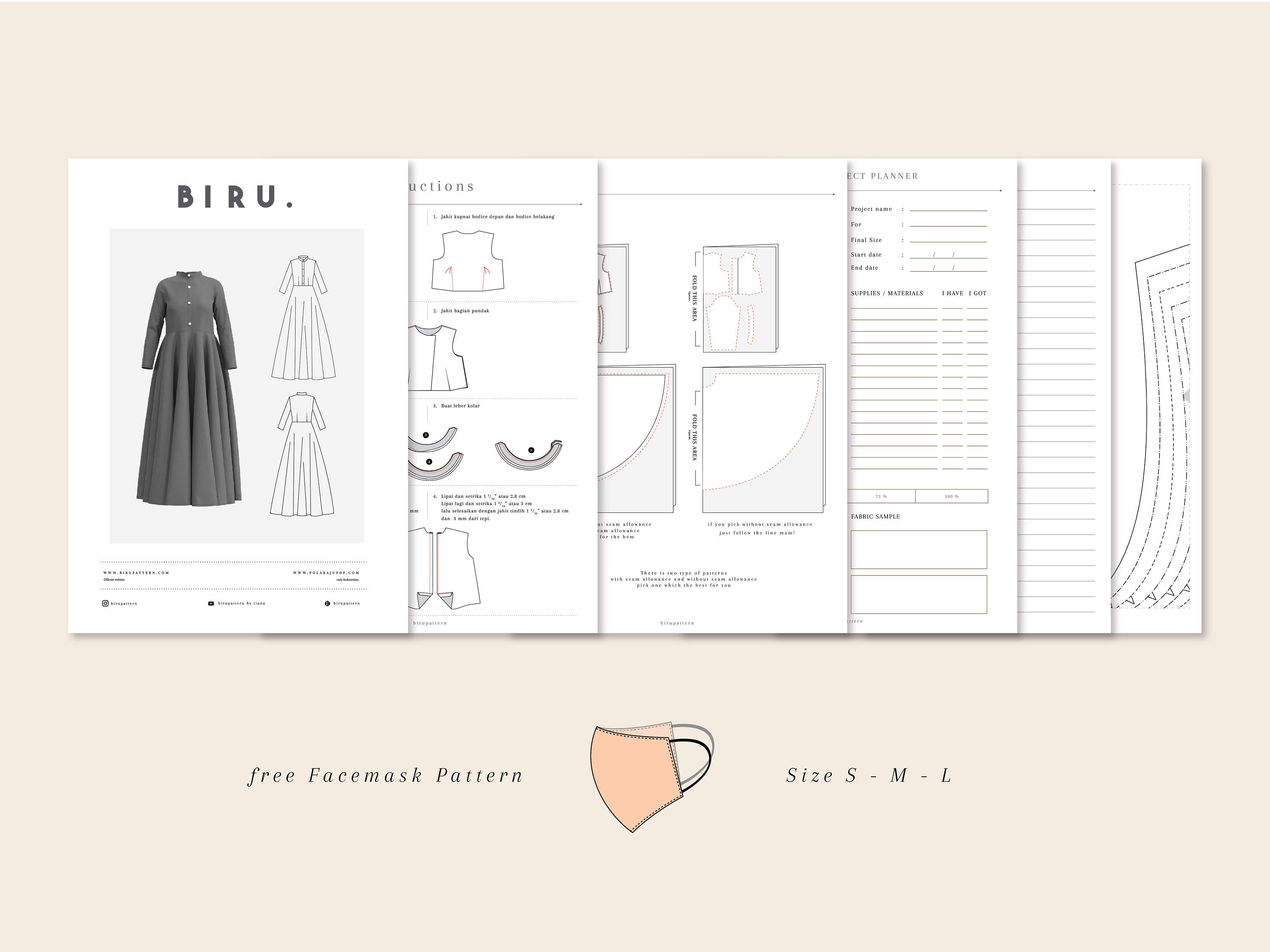 Abaya Gamis Modest Dress Woman PDF Sewing Pattern XS - Etsy