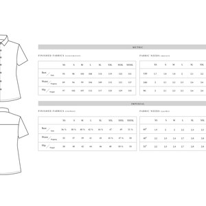 Female Button up Shirt Short Sleeve - PDF Sewing Pattern - XS - XXXXL ...