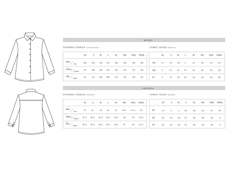 Male Button up Shirt Sewing Pattern PDF XS XXXXL | Etsy