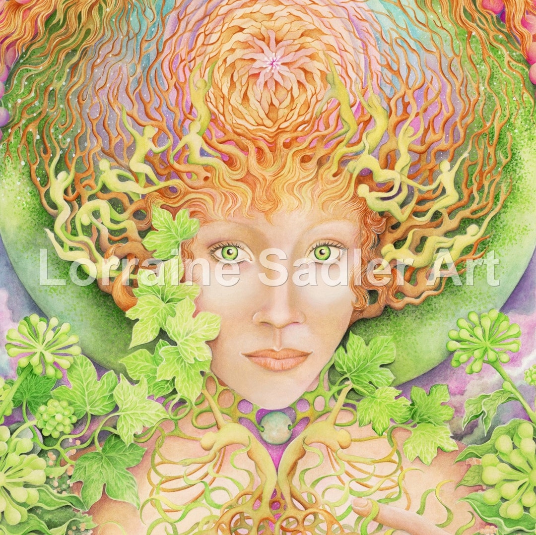Mother Earth Art Card: Gaia Goddess Spiritual Greeting Card - Etsy