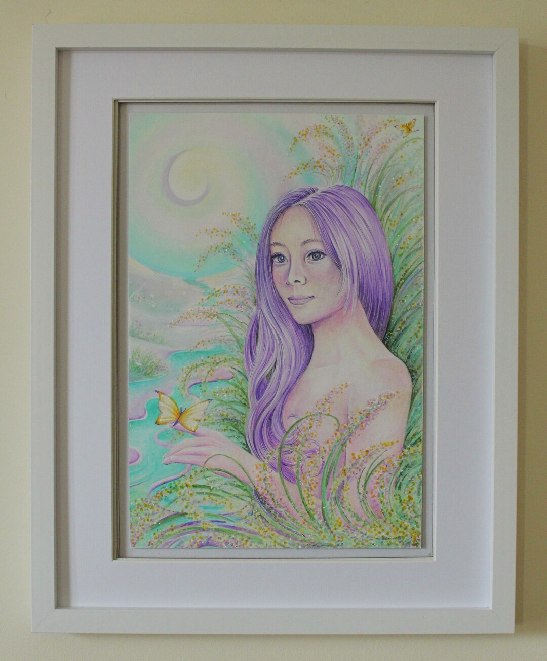 Nature Nymph Fantasy Art Print. Unique Edition Embellished Fairy Art ...