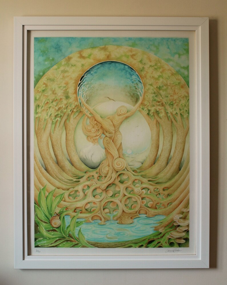 Tree of Life Spiritual Art Print LIMITED EDITION. Twin Flames, Lovers ...