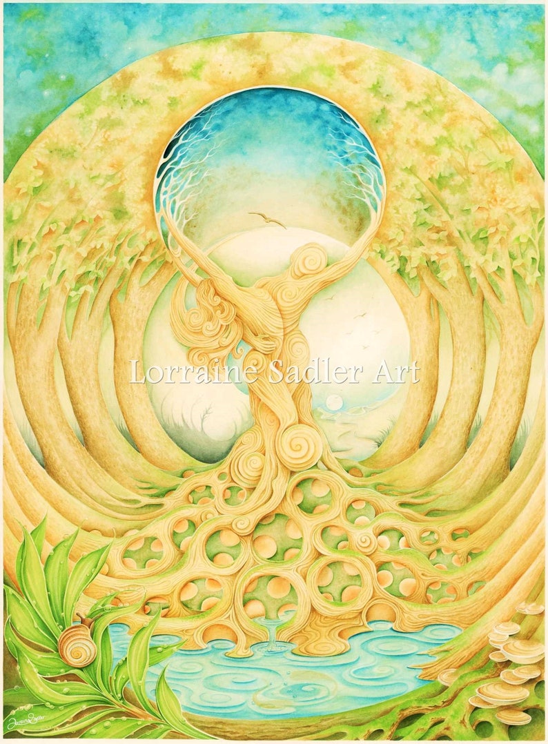 Tree of Life Spiritual Art Print LIMITED EDITION. Twin Flames, Lovers ...