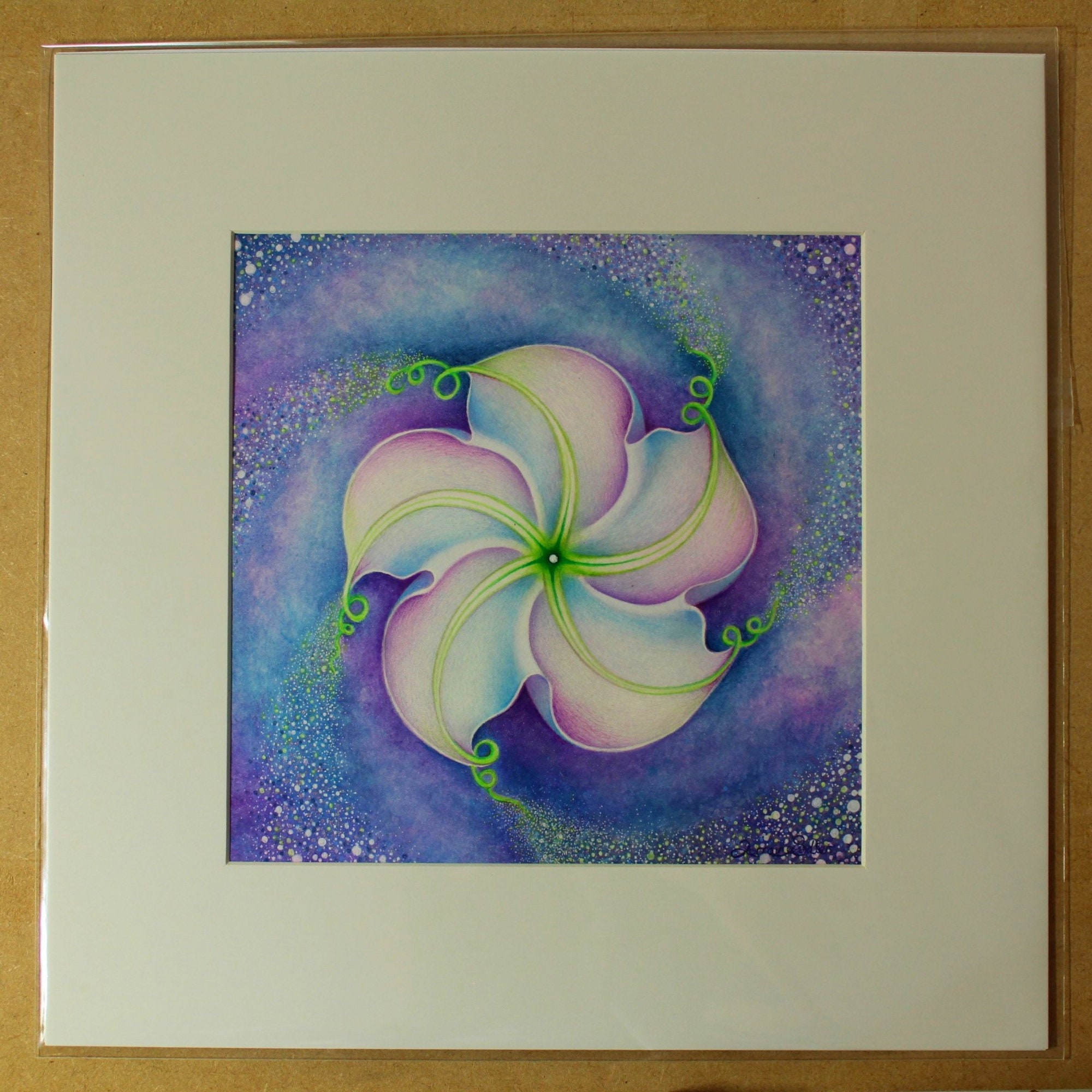 Framed Moonflower Painting. Original Flower Painting Based on a ...