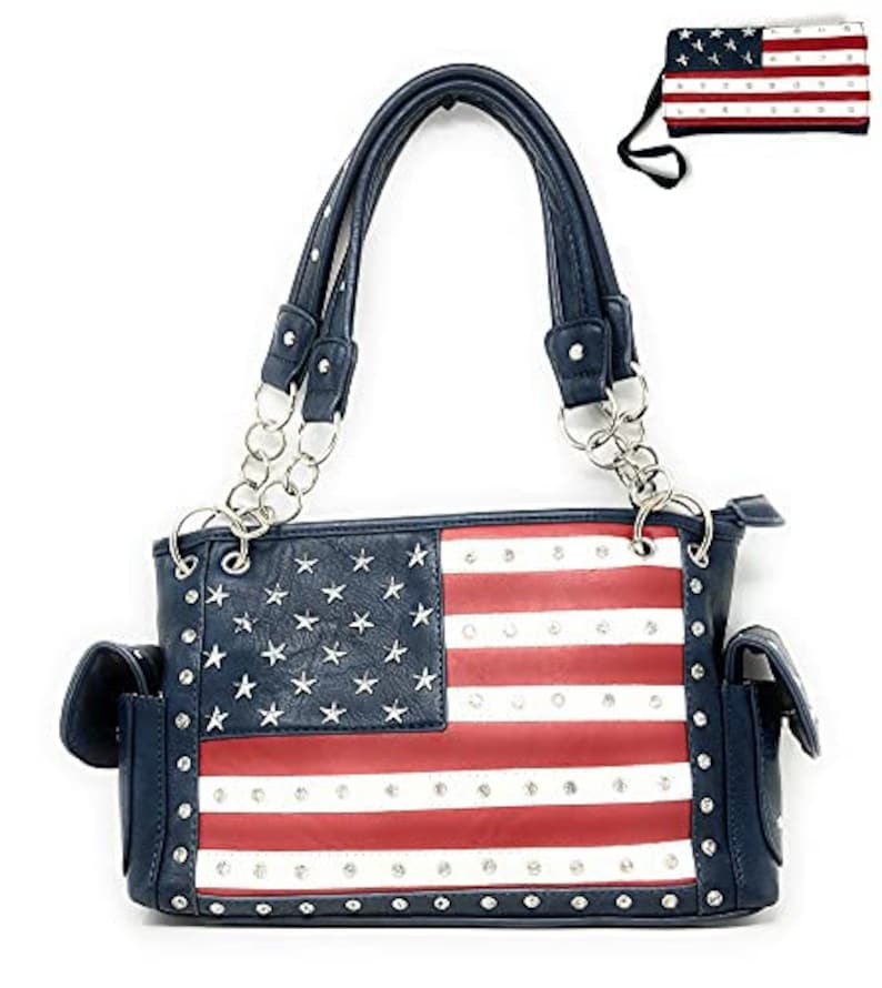 Premium American National Flag Rhinestone Concealed Carry Handbag ...