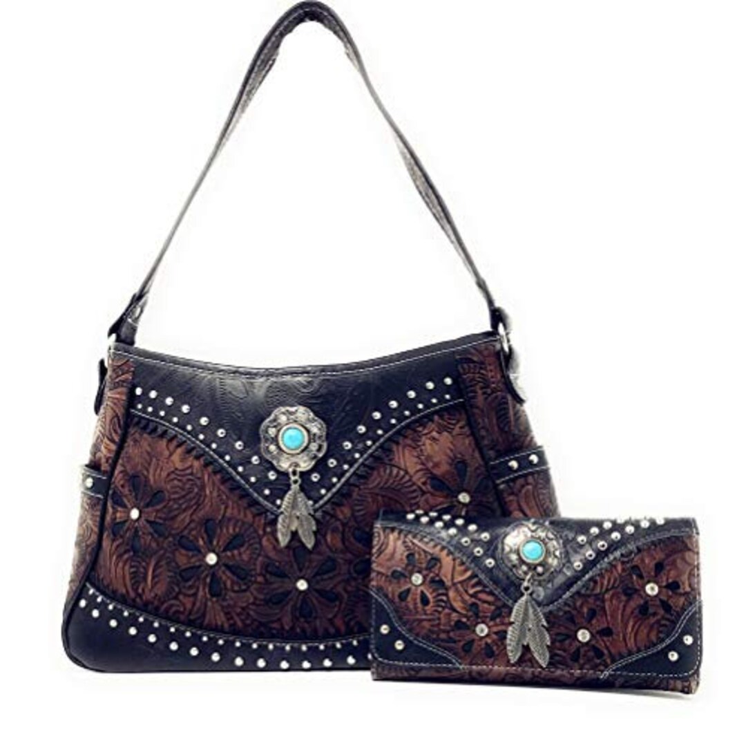 Texas West Western Tooled Leather Laser Cut Concealed Carry Feather ...