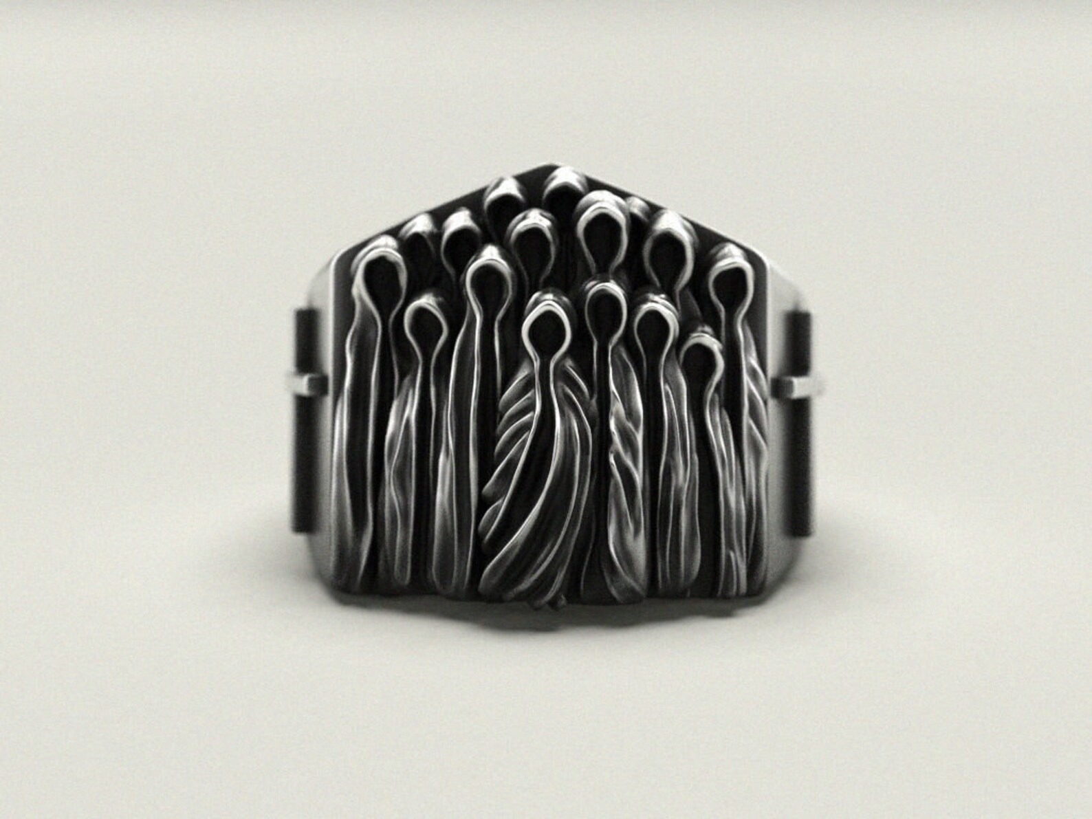 Heavy Unique Mens Creepy Ghost Ring Biker Ring Rider Ring in 925 ...