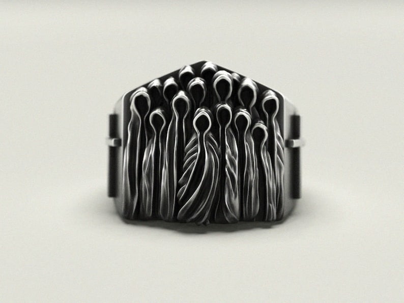 Heavy Unique Mens Creepy Ghost Ring Biker Ring Rider Ring in | Etsy
