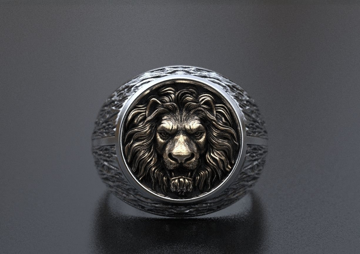 Stylish Male Ring With a Lion 925 Sterling Silver Lion Head | Etsy