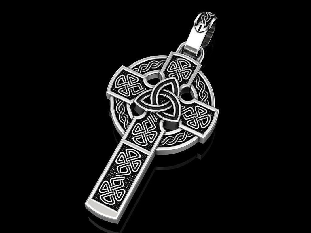 Celtic Cross Pendant Charm 925 Sterling Silver Celtic Design Pendant ...