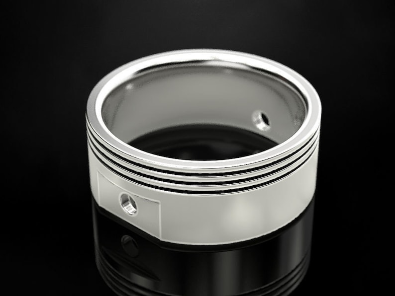 Engine Piston Ring Men's Wedding Band Biker Ring Mechanic - Etsy