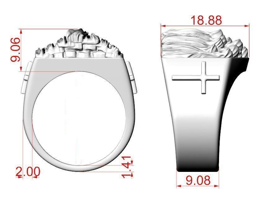 Heavy Unique Mens Creepy Ghost Ring Biker Ring Rider Ring in | Etsy