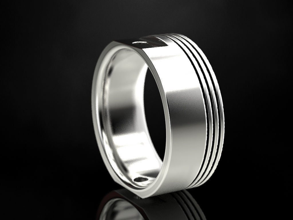 Engine Piston Ring Men's Wedding Band Biker Ring Mechanic - Etsy