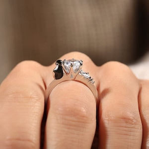 Penguin Engagement Ring, 2.00 Ct Round Cut Diamond Penguin Rings ...
