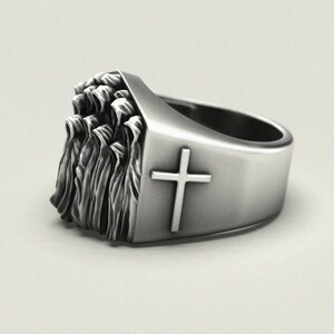 Heavy Unique Mens Creepy Ghost Ring Biker Ring Rider Ring in 925 ...