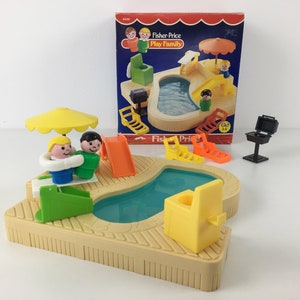Vintage Fisher Price Little People Swimming Pool 2526 With Box, Very ...