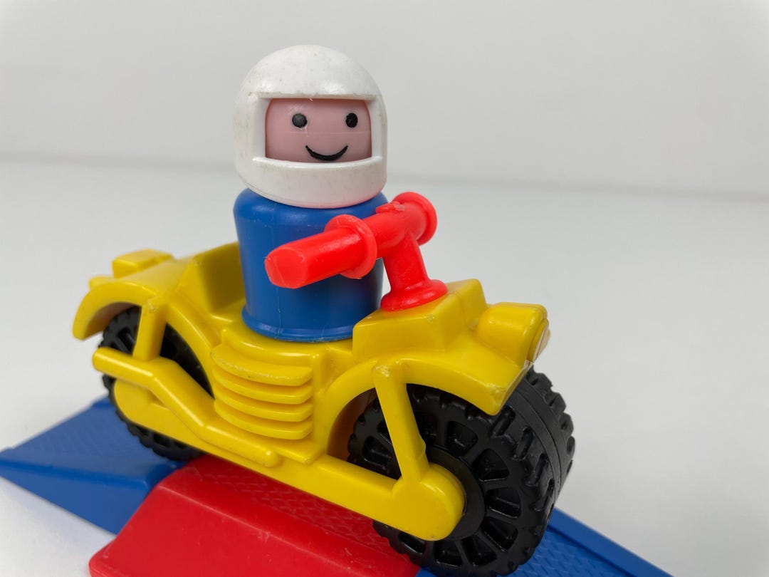 Vintage Fisher Price Little People Motorcycle 634 With Trailer,lid ...