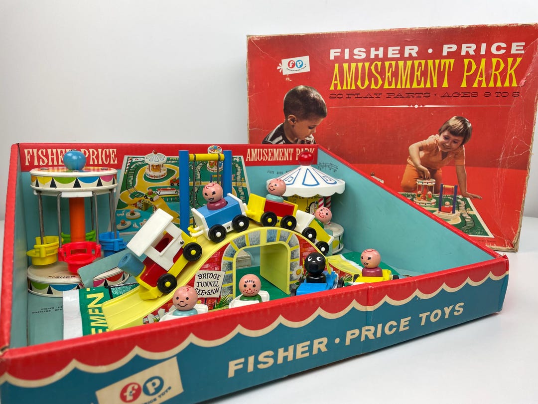 Vintage Fisher Price Amusement Park 932 With Box Made in U.S.A. Extremely Rare Complete in Excellent Condition Etsy