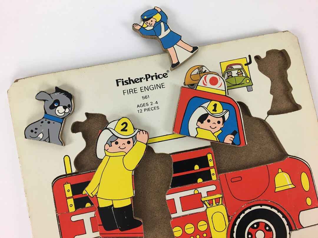 Vintage Fisher Price Fire Engine Puzzle 561 Made in - Etsy