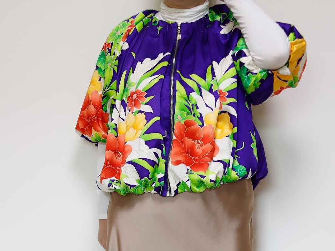 One of a Kind Balloon Shaped Jacket Made From Vintage Kimono - Etsy