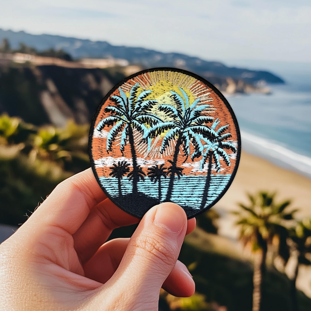 Travel Patch, California Palm Tree Patch, Embroidered Iron on Patch ...