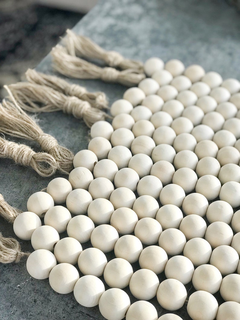 Wood bead garland | Etsy