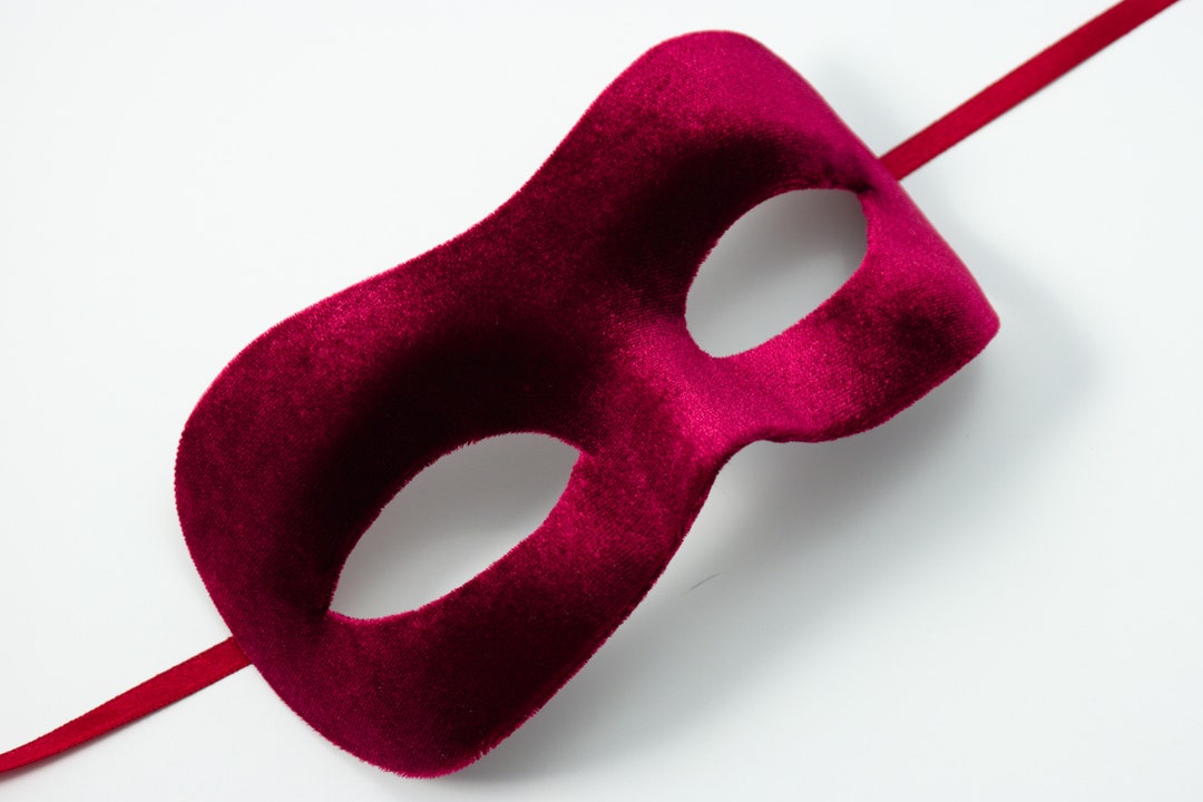 Designer Maroon Velvet Masquerade Mask. Fancy Dress Mask Ideal for ...