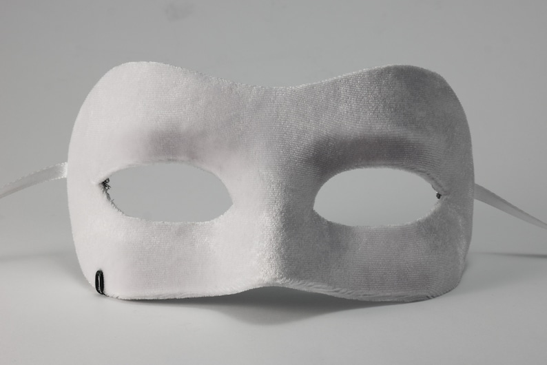 White Velvet Masquerade Mask: Handmade Satin Ribbon Mask - Etsy