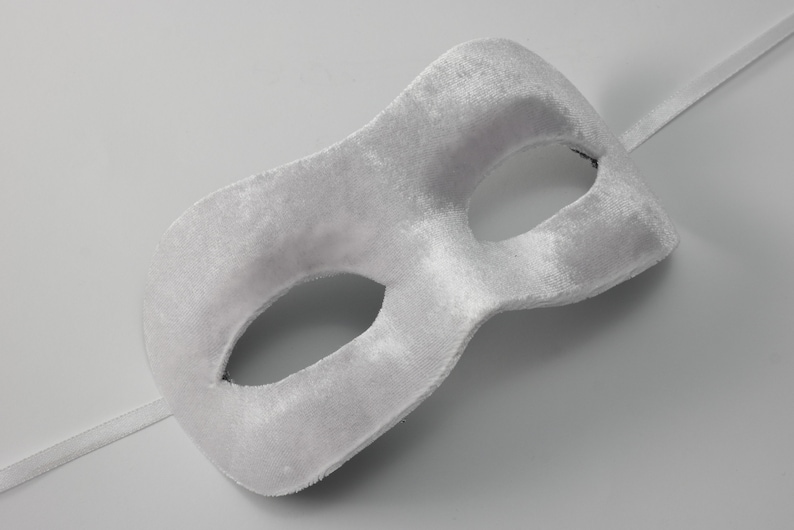 White Velvet Masquerade Mask: Handmade Satin Ribbon Mask - Etsy