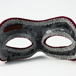 Designer Maroon Velvet Masquerade Mask. Fancy Dress Mask Ideal for ...