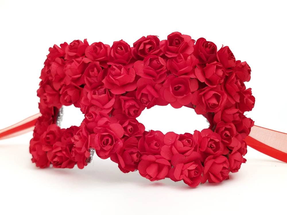 Red Rose Masquerade Mask: Handmade Valentine's Carnival Mask - Etsy