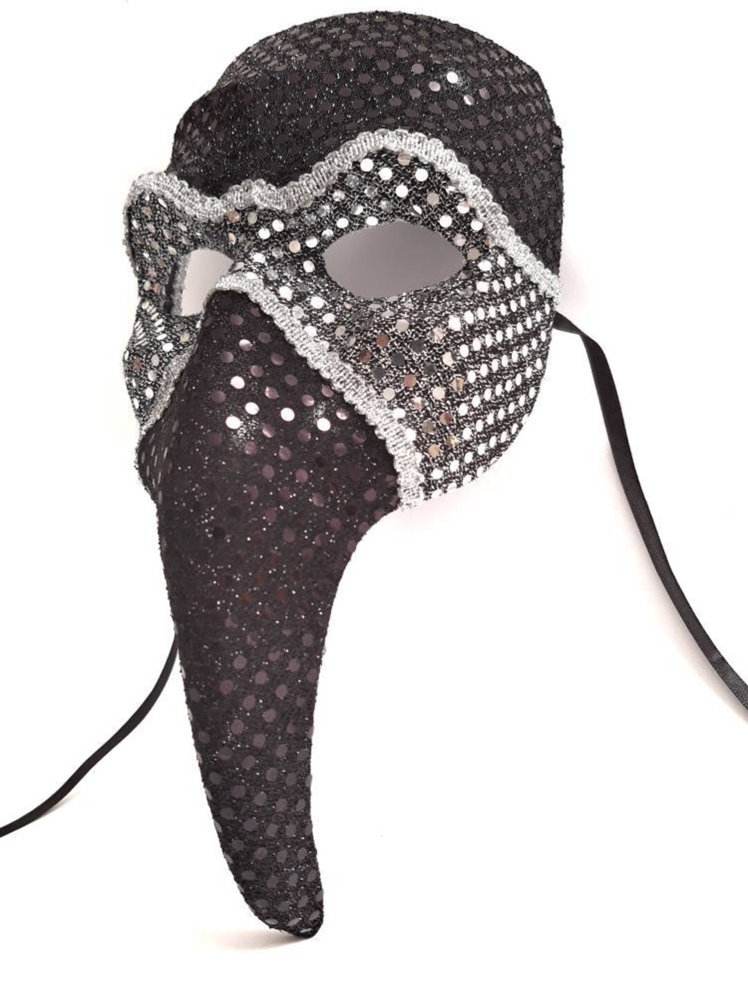 Designer Black and Silver Masquerade Mask. Full Face Mask of Plague ...