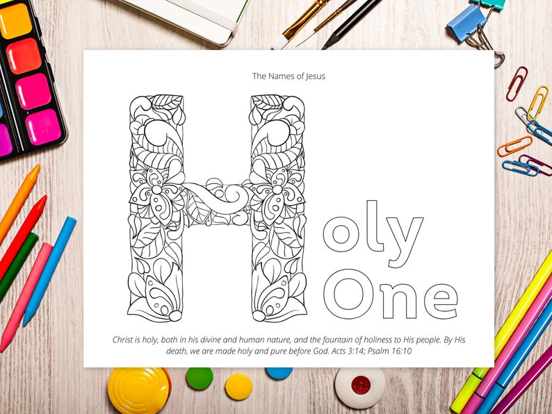 PRINTABLE Names of Jesus Coloring Pages, Sunday School, Homeschool ...