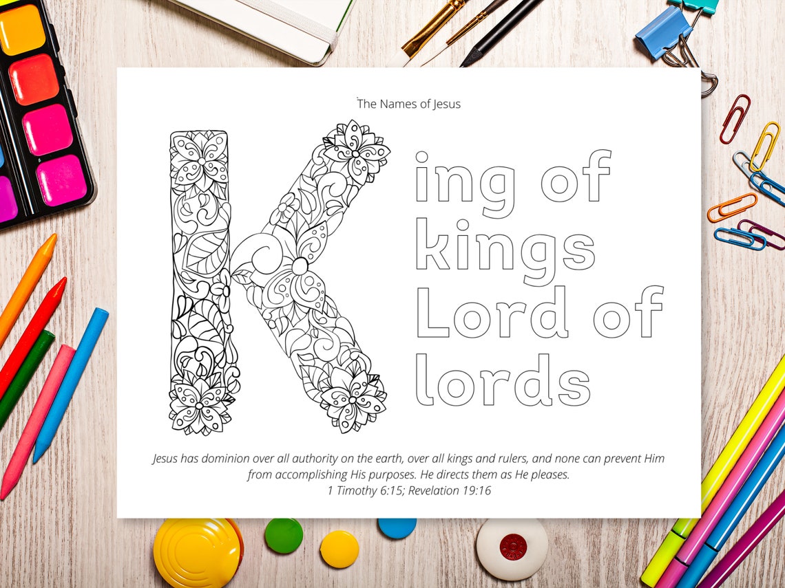 PRINTABLE Names of Jesus Coloring Pages, Sunday School, Homeschool ...