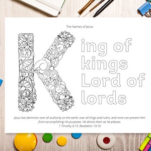 PRINTABLE Names of Jesus Coloring Pages, Sunday School, Homeschool ...