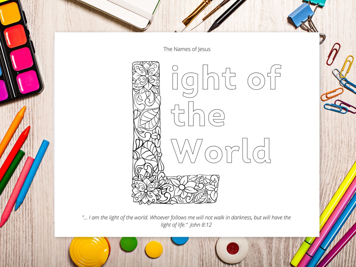 PRINTABLE Names of Jesus Coloring Pages, Sunday School, Homeschool ...