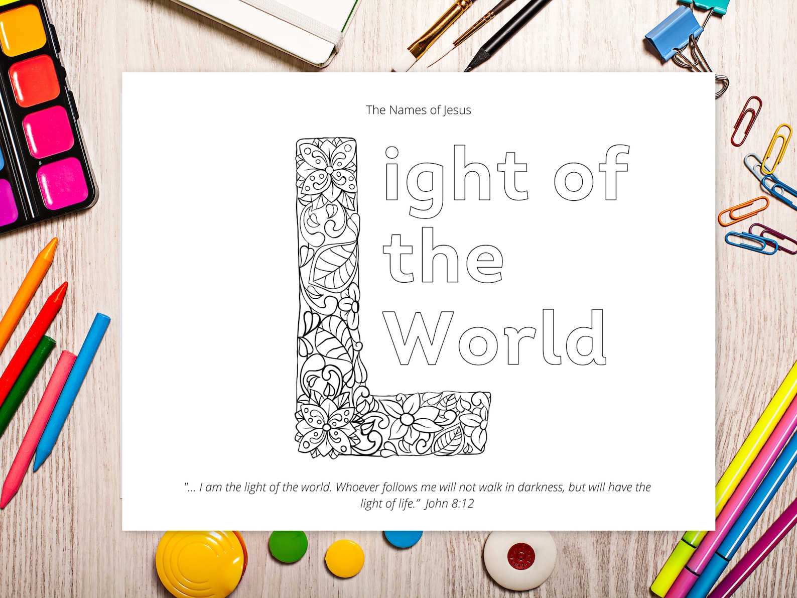 PRINTABLE Names of Jesus Coloring Pages, Sunday School, Homeschool ...