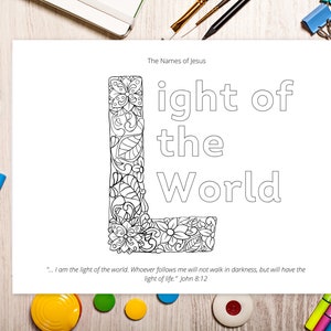 PRINTABLE Names of Jesus Coloring Pages, Sunday School, Homeschool ...