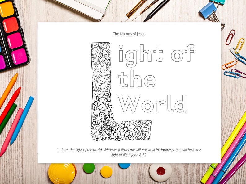 PRINTABLE Names of Jesus Coloring Pages, Sunday School, Homeschool ...