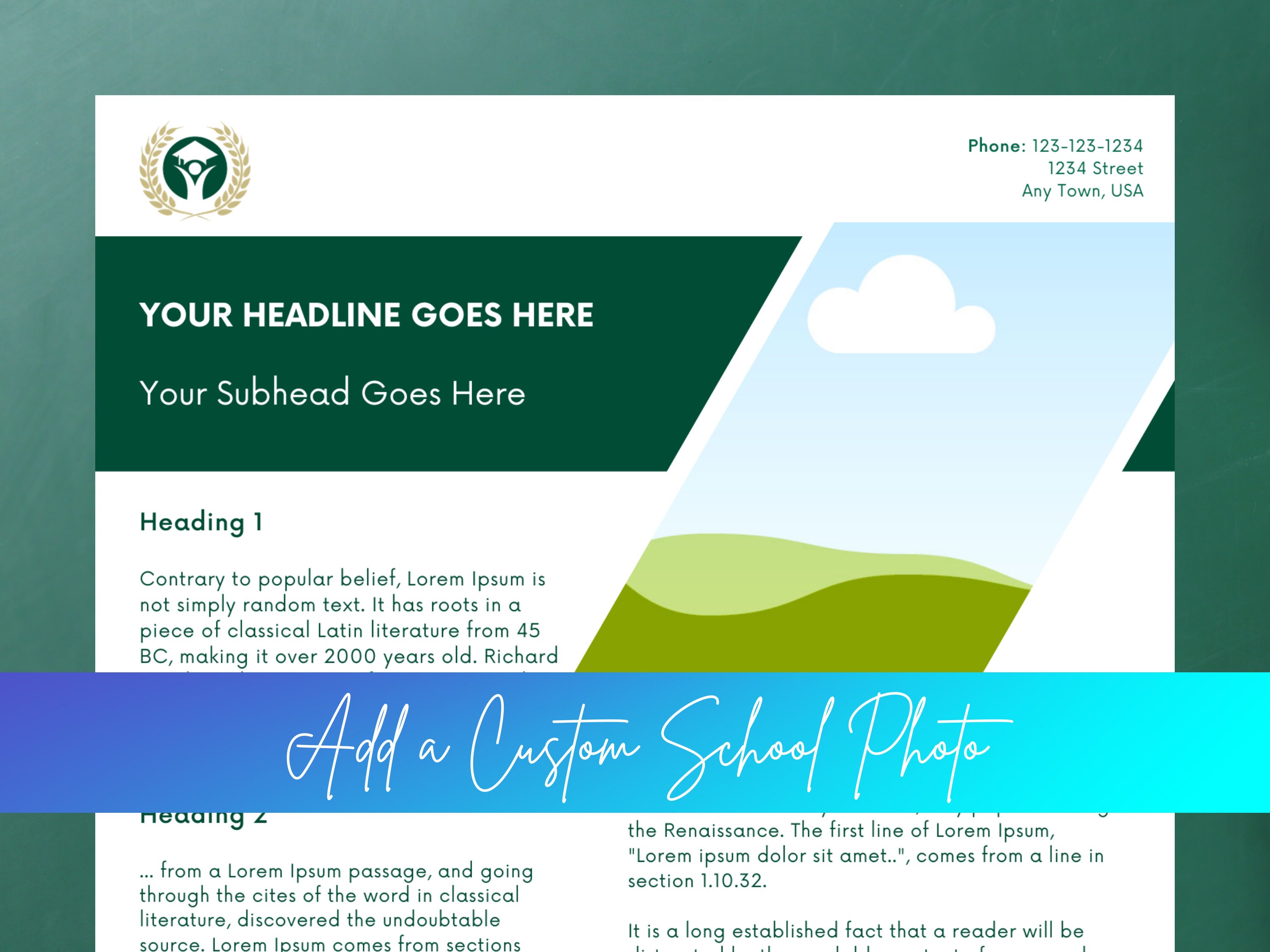 EDITABLE School Flyer, College, Preschool, Elementary School, Middle ...