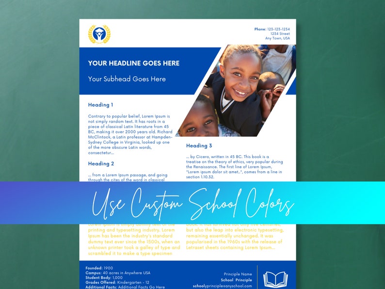 EDITABLE School Flyer, College, Preschool, Elementary School, Middle ...