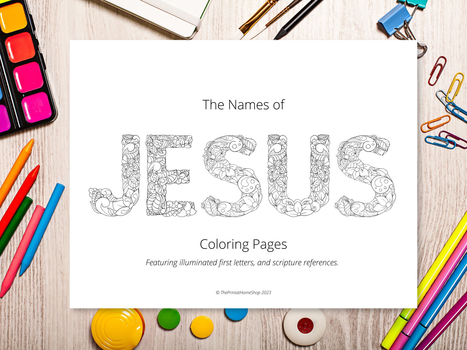 PRINTABLE Names of Jesus Coloring Pages, Sunday School, Homeschool ...