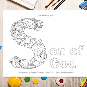 PRINTABLE Names of Jesus Coloring Pages, Sunday School, Homeschool ...