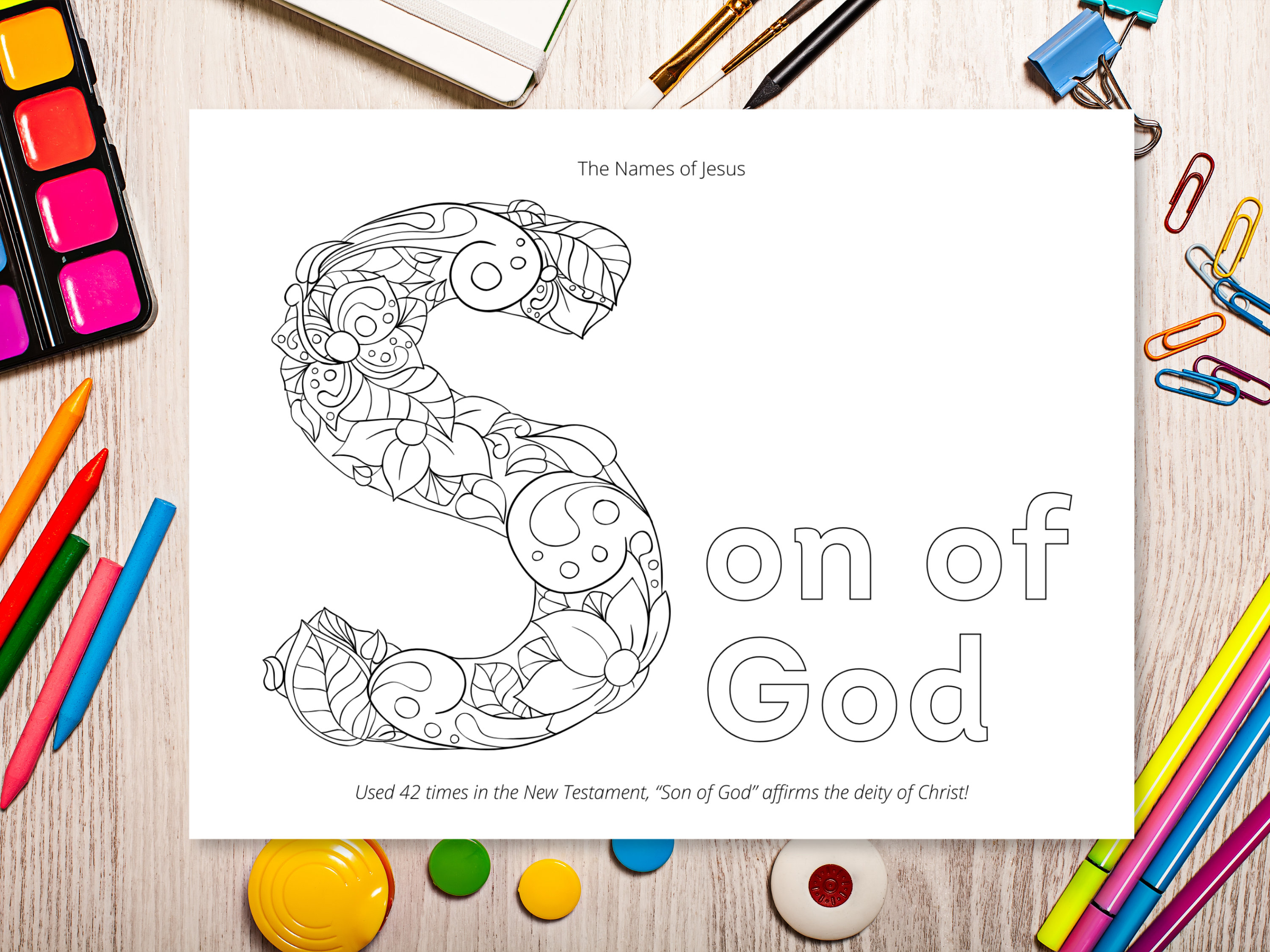 Names Of Jesus Coloring Page Christian Christmas — Free Coloring