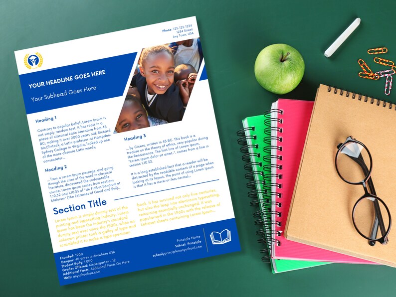 EDITABLE School Flyer, College, Preschool, Elementary School, Middle ...