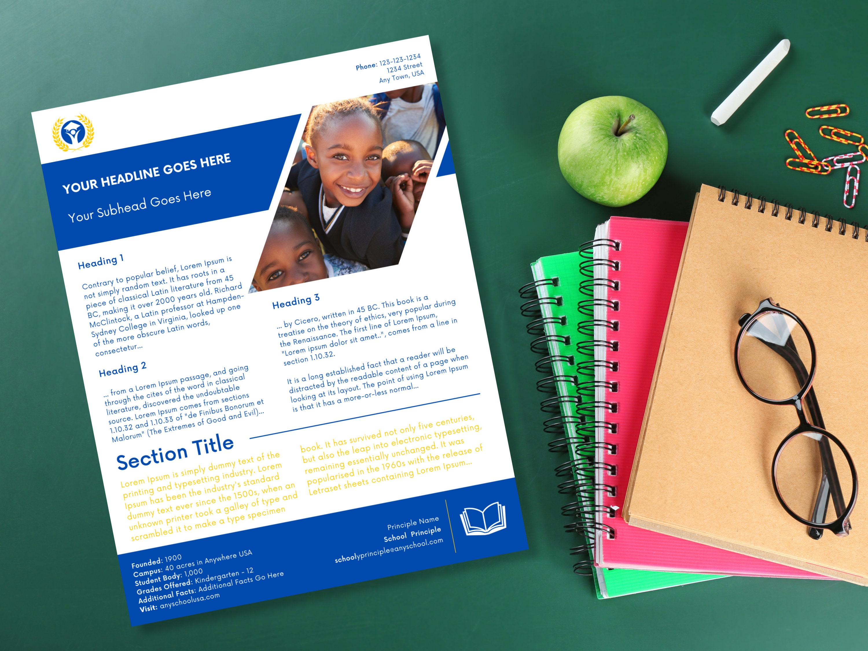 EDITABLE School Flyer, College, Preschool, Elementary School, Middle ...